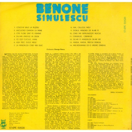 Benone Sinulescu - Colo-n Vale La Buzău